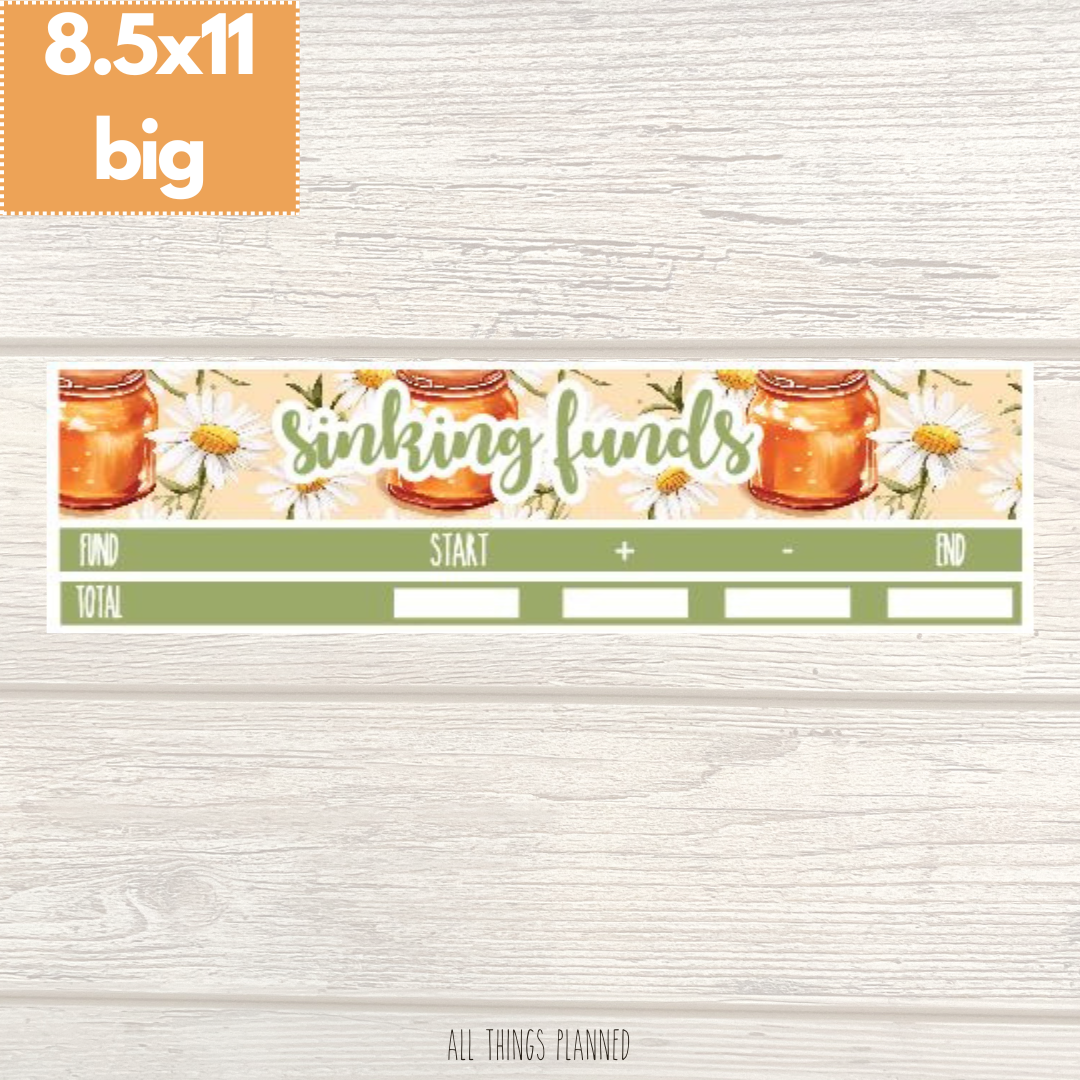 8.5x11 | Big | Mar. (Honey Jar) Sinking Funds Tracker – All Things Planned