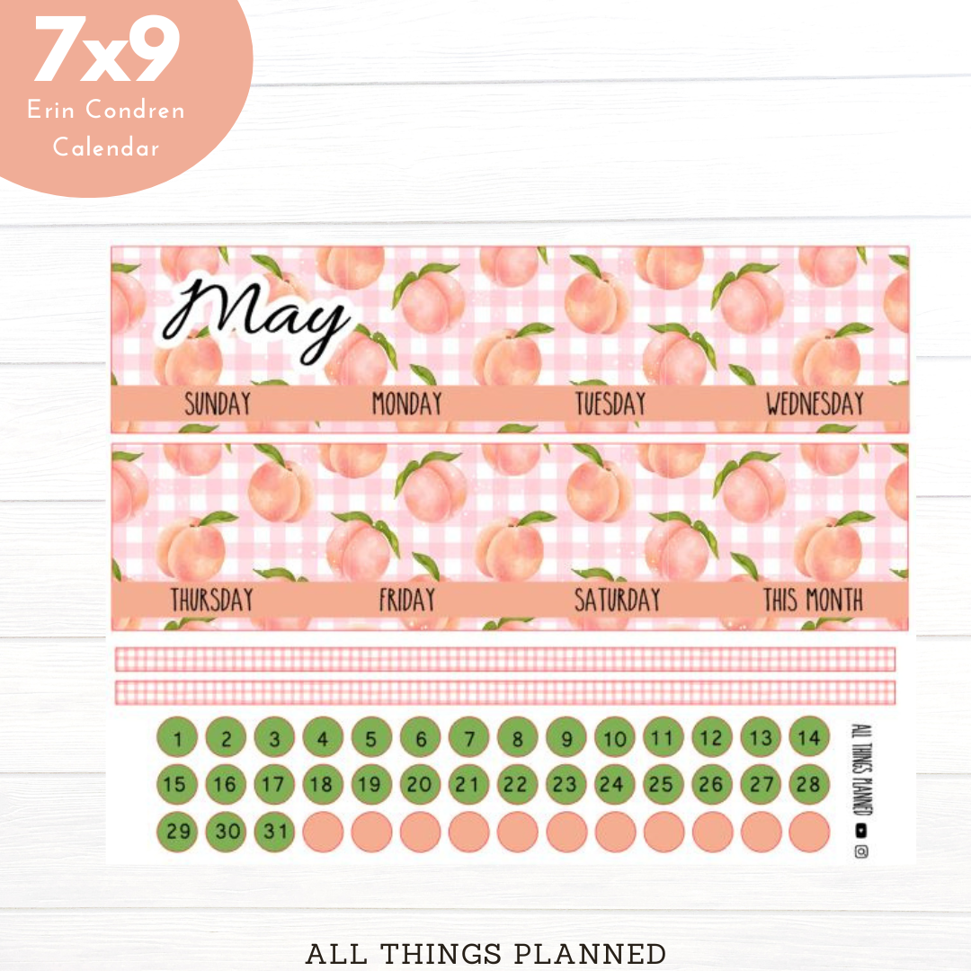 7x9 May (Peaches) Monthly Calendar – All Things Planned
