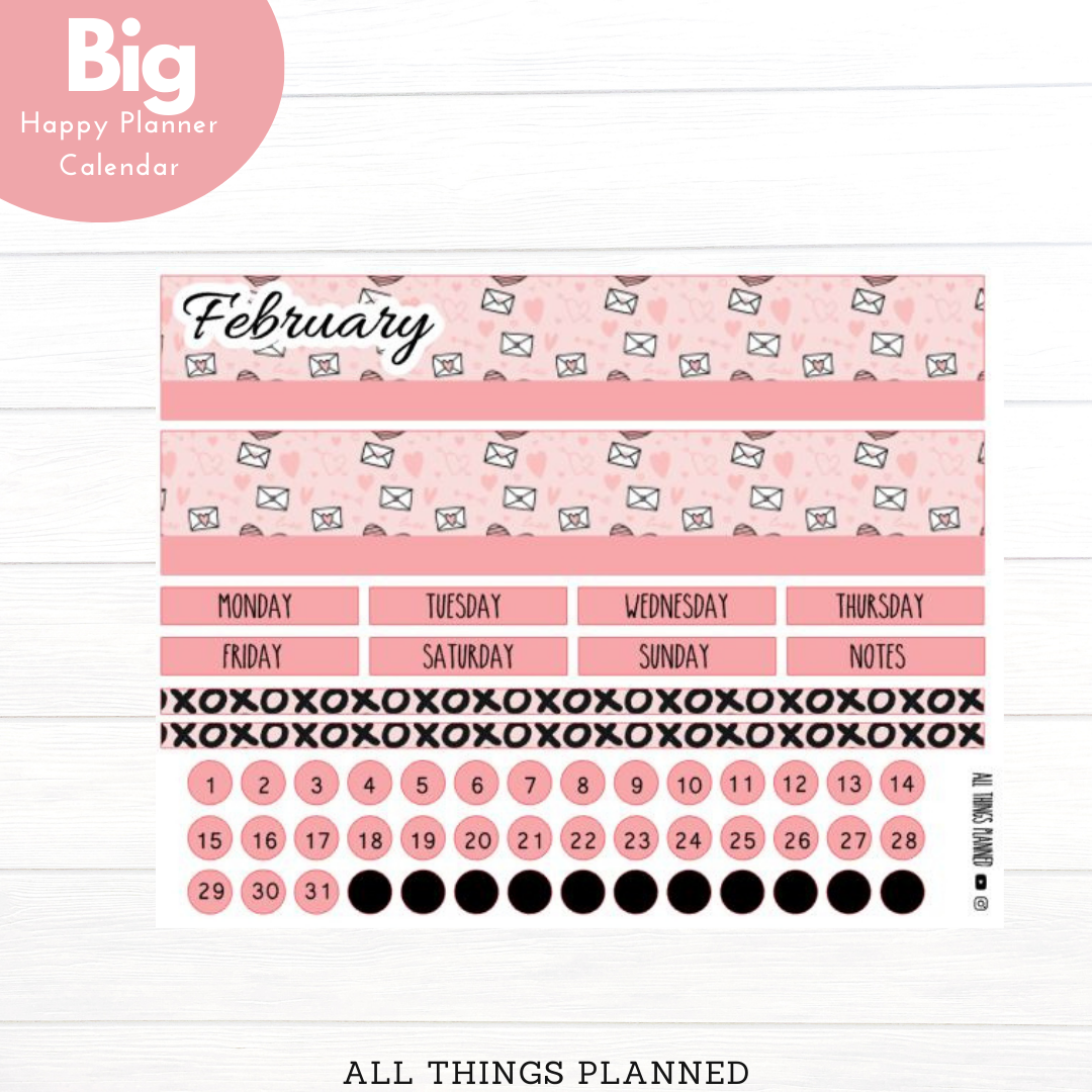Big HP Feb. (Valentines) Monthly Calendar – All Things Planned