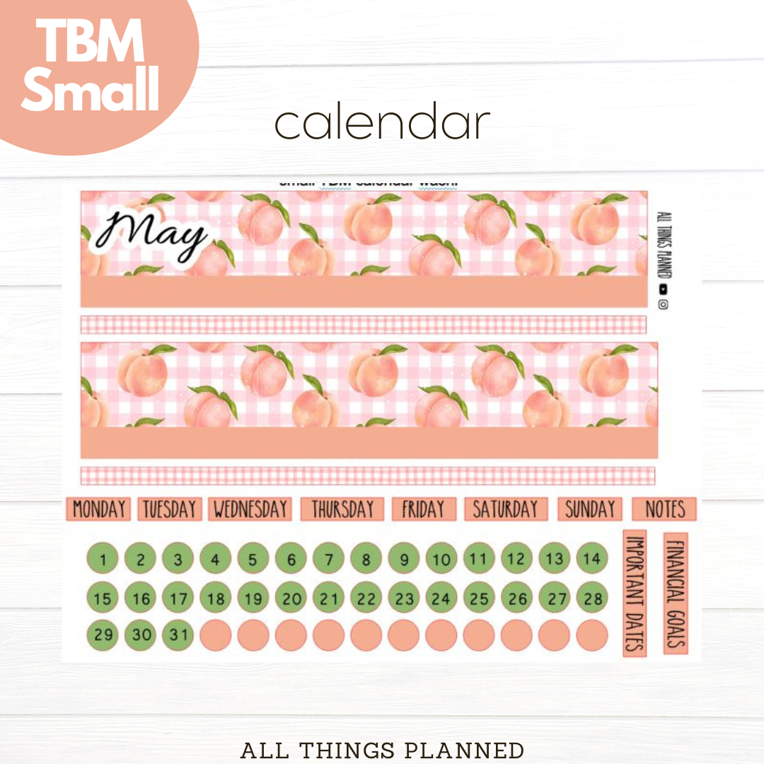 Small May (Peaches) Monthly Calendar – All Things Planned
