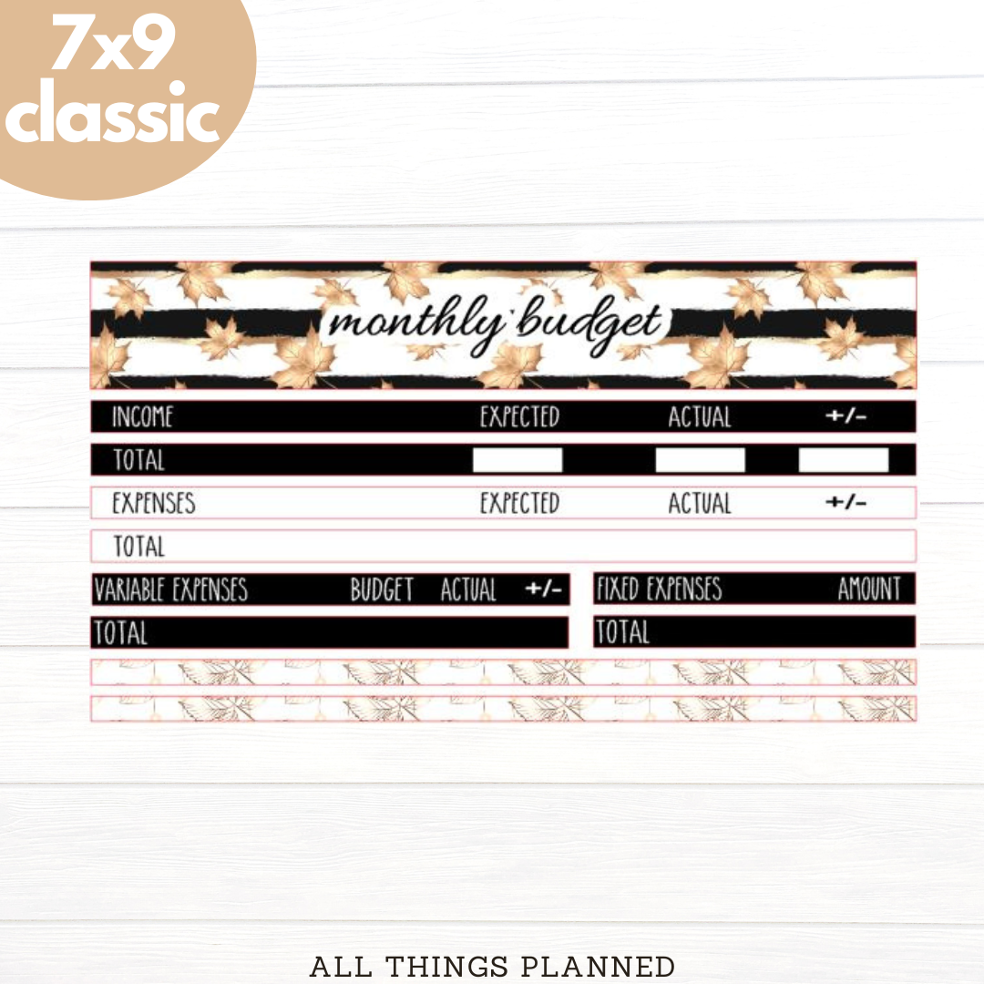 7x9 | Classic | Sept (Golden Fall) Budget Kit – All Things Planned