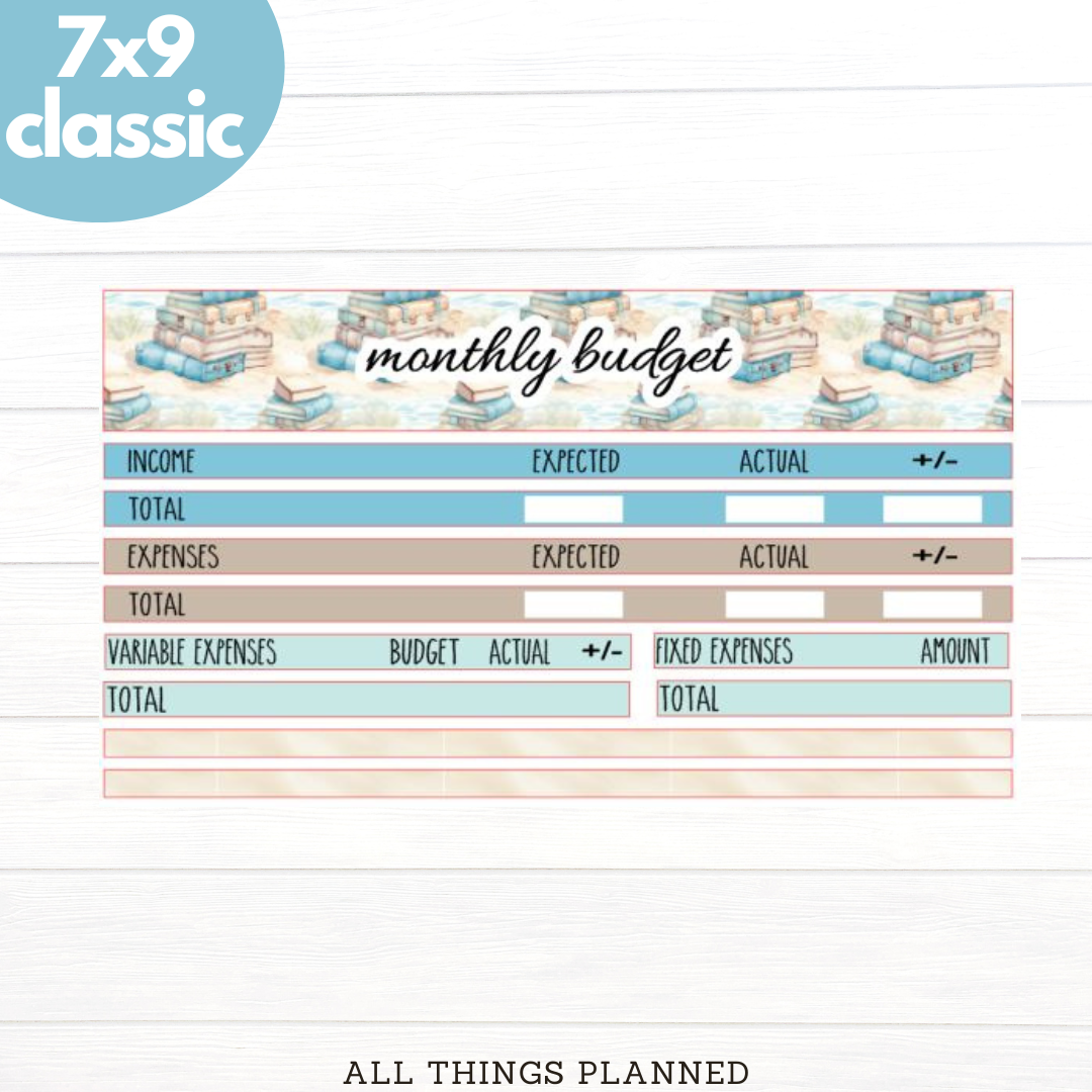 7x9 | Classic | July (Beach Books) Budget Kit – All Things Planned