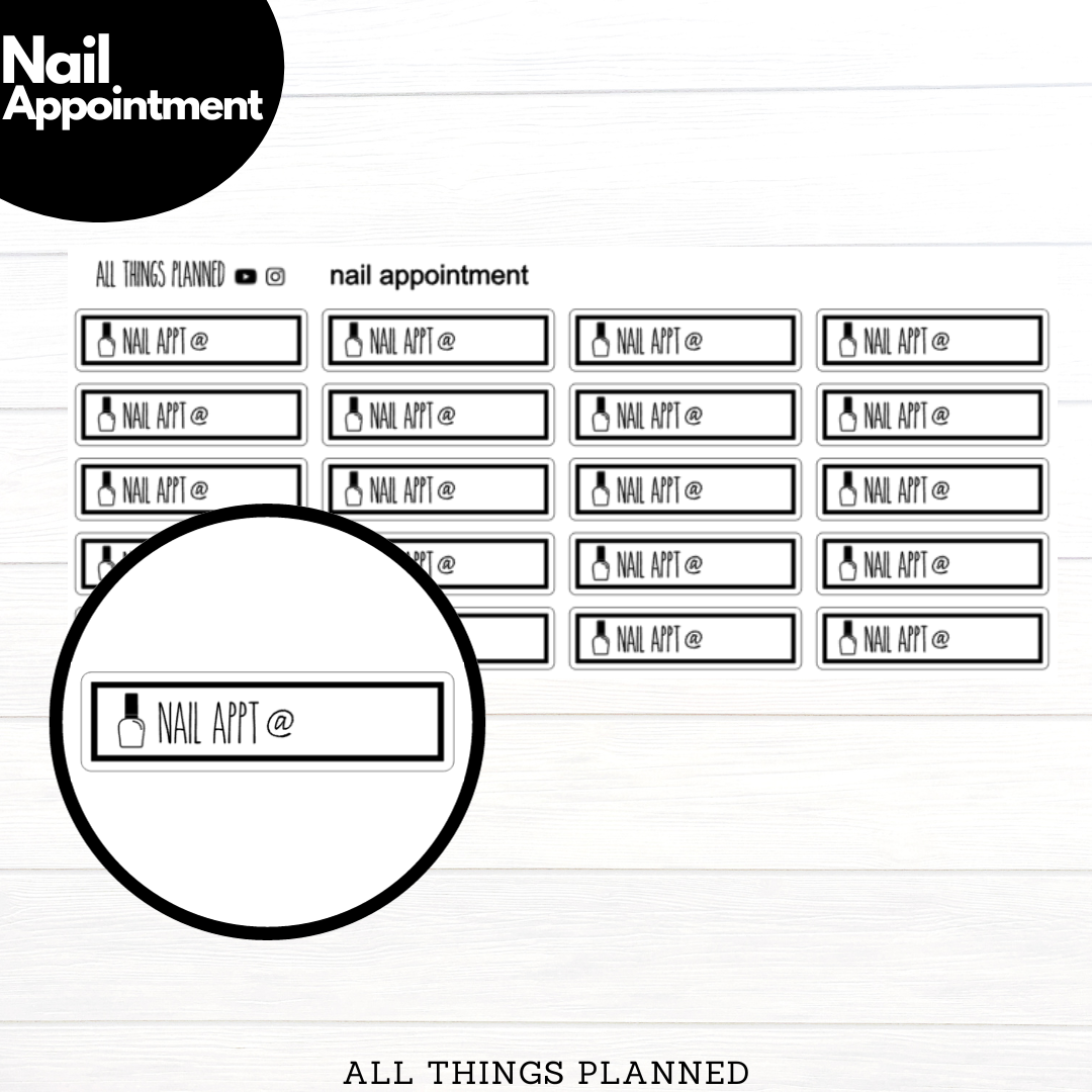 Nail Appointment Stickers – All Things Planned