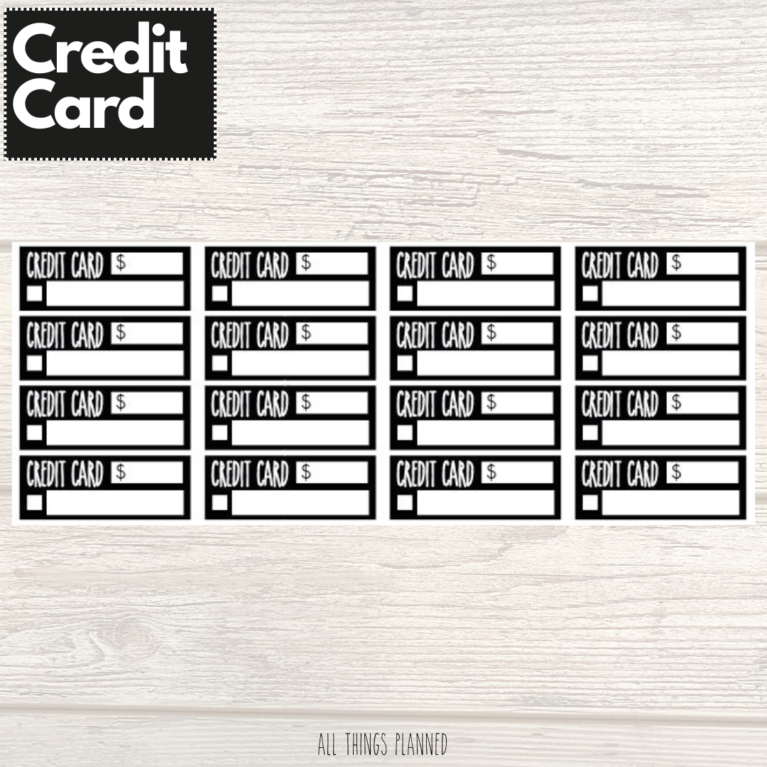 Credit Card Stickers – All Things Planned