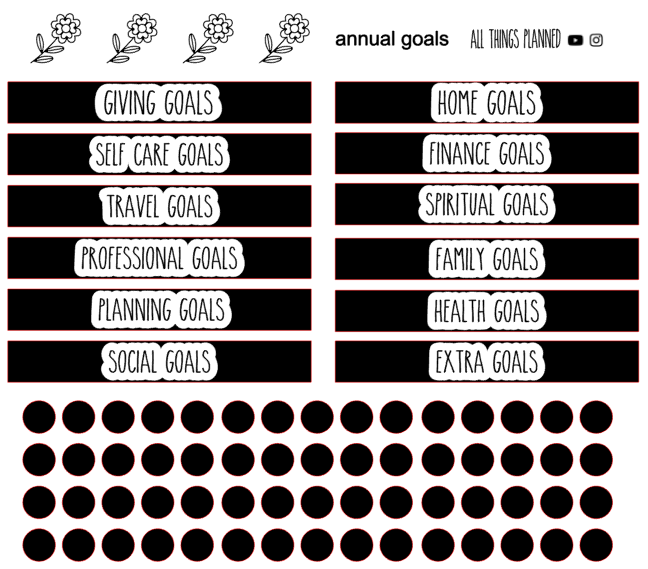 7x9 Annual Goals Sticker Sheet – All Things Planned