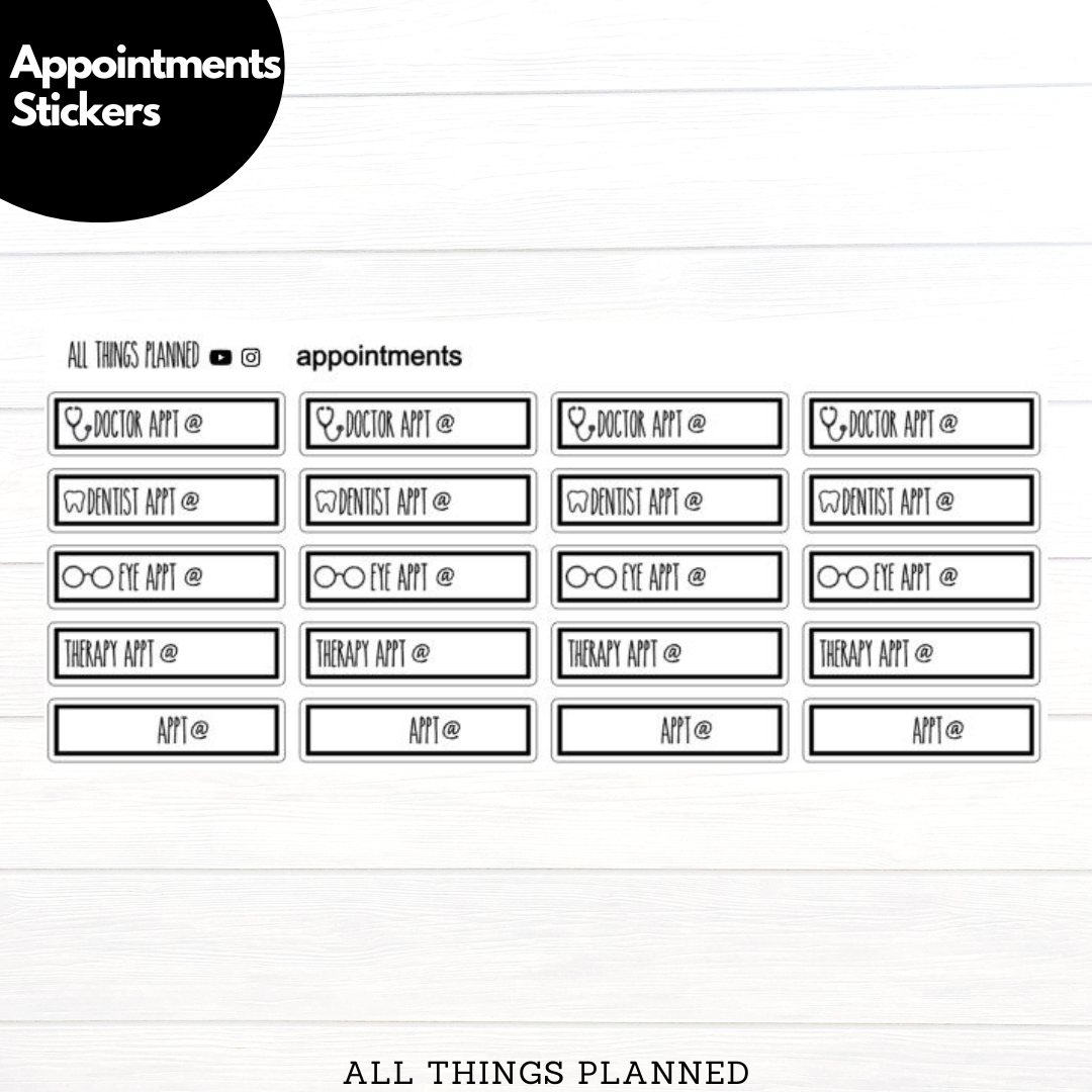 Appointments Stickers – All Things Planned